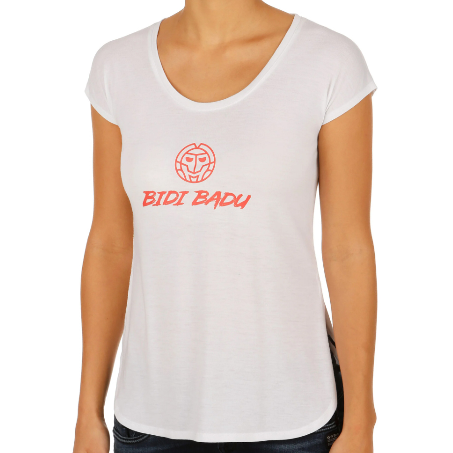 Bidi Badu Rhea Basic Logo Tee - White/Coral | Stringers' World