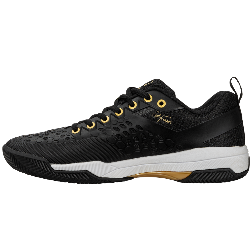 Salming Mens Rebel Padel Shoe (Black/Gold) (2023) | Stringers' World
