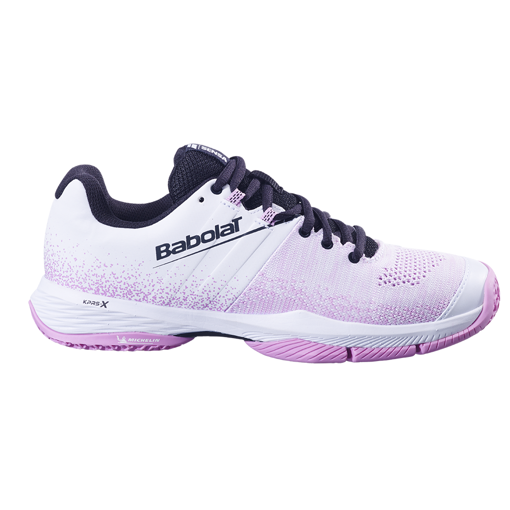 Babolat Womens Sensa Padel Shoes (White/Lilac) (2025) | PadelShack