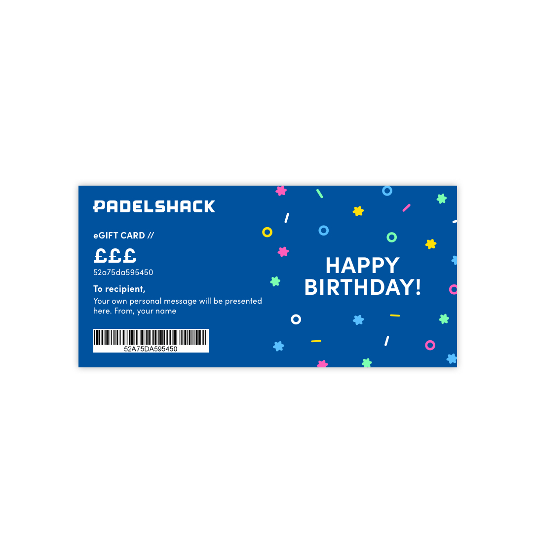 PADELSHACK eGIFT CARD | PadelShack