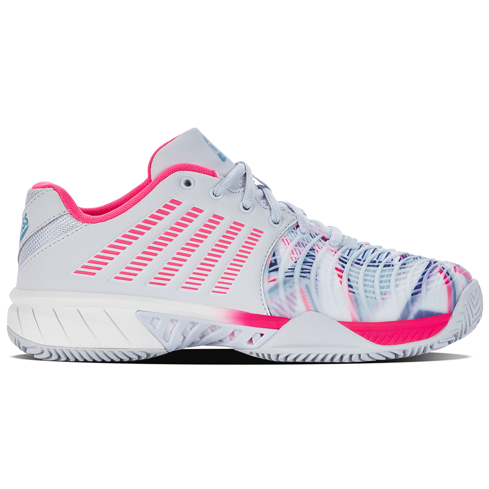 K-Swiss Womens Express Light 3 Padel Shoe (Arctic Ice/White/Neon Pink ...