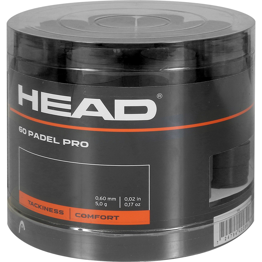 Head Padel Pro Overgrip 60 Tub (Black) | PadelShack